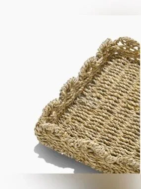 Savy & Sorted | Bath | Nwt Savy Sorted Scalloped Wicker Tray | Poshmark